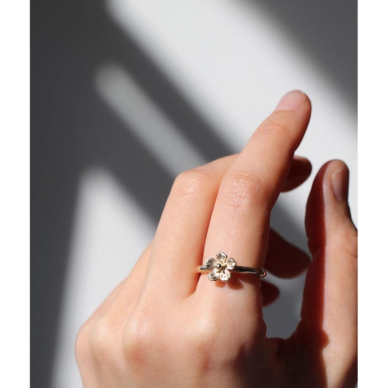Customizable Forget Me Not Ring/ 9CT Yellow Gold For Sale at 1stDibs
