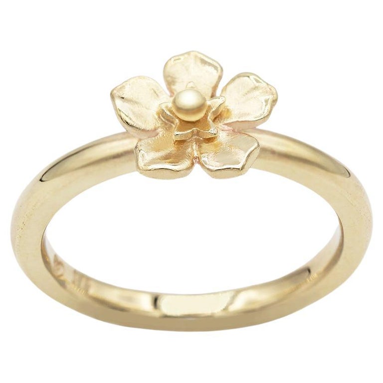 Customizable Forget Me Not Ring/ 9CT Yellow Gold For Sale at 1stDibs