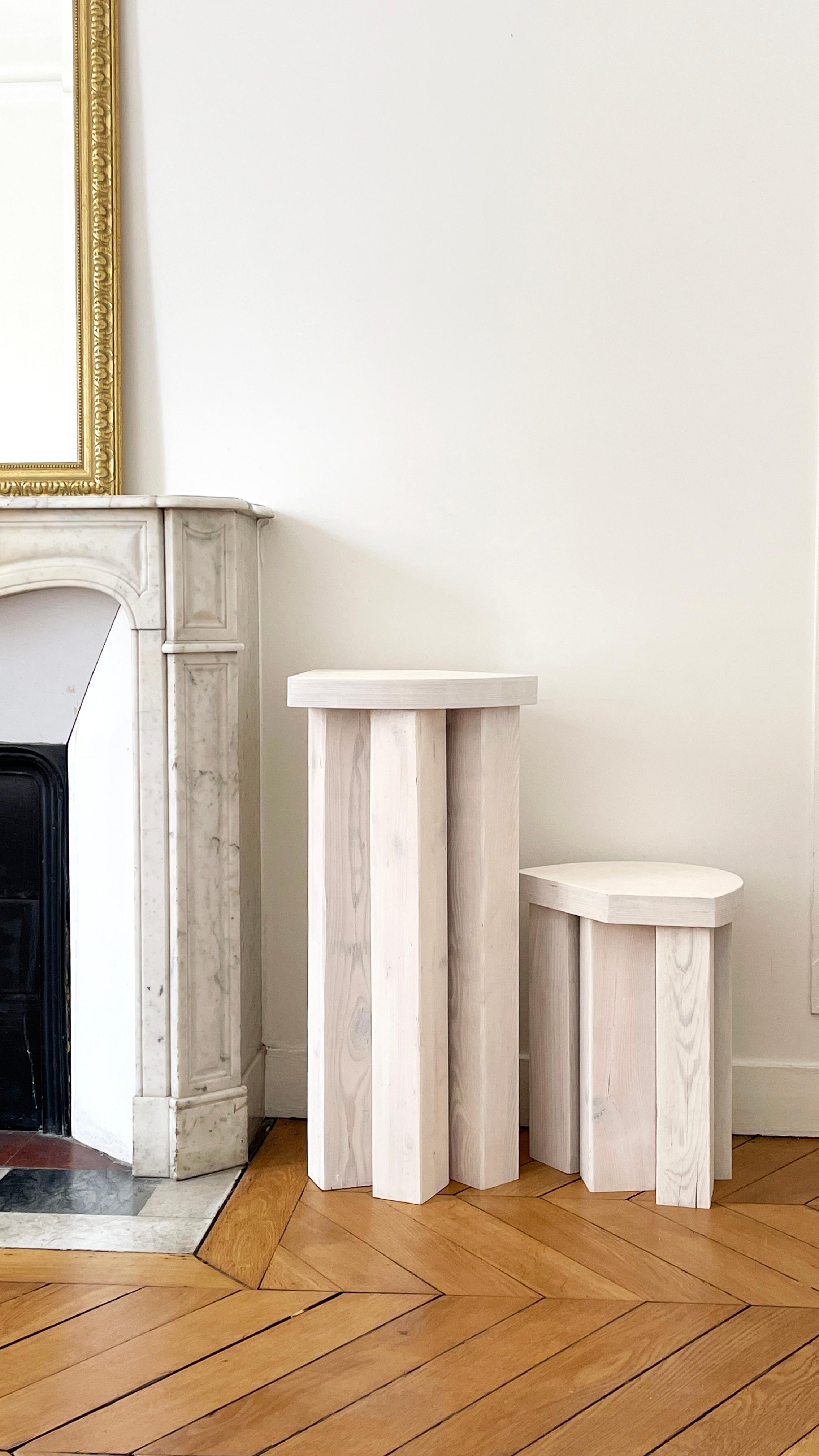 Form White Wood Stool Side Table by Goons For Sale at 1stDibs