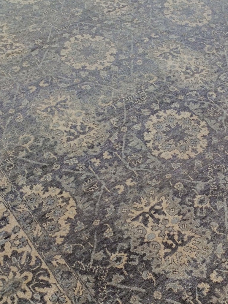 Formal and Transitional Grey Hand-Knotted Persian Carpet For Sale at ...