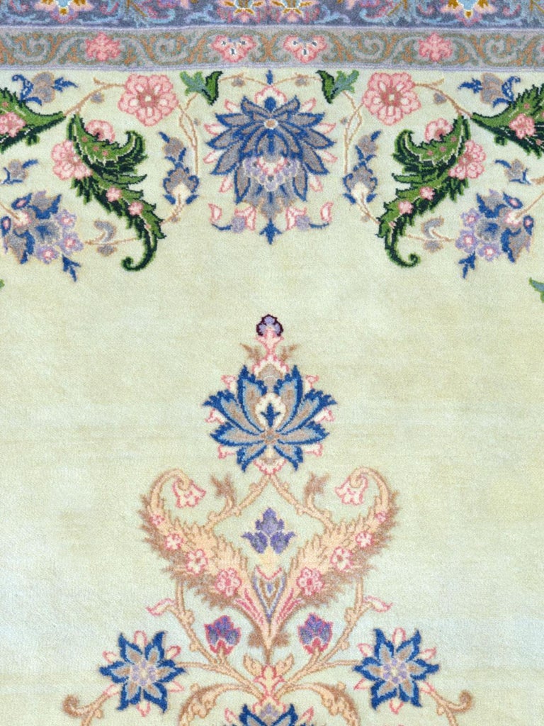 Formal and Fabulous Wool and Silk Persian Isfahan Carpet, Purple and ...