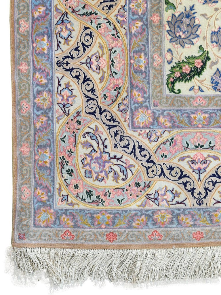 Formal and Fabulous Wool and Silk Persian Isfahan Carpet, Purple and ...