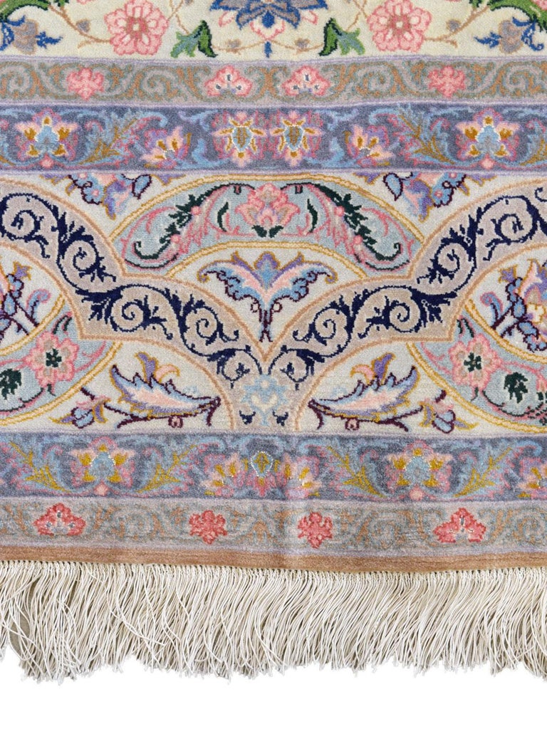 Formal and Fabulous Wool and Silk Persian Isfahan Carpet, Purple and ...