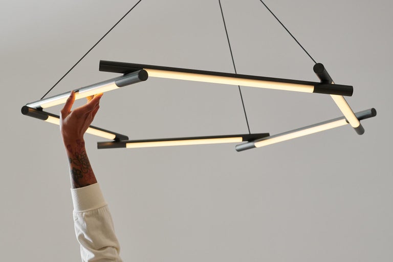 Formation Chandelier, LED Modern Light, Brushed Deep Sea Anodized For ...