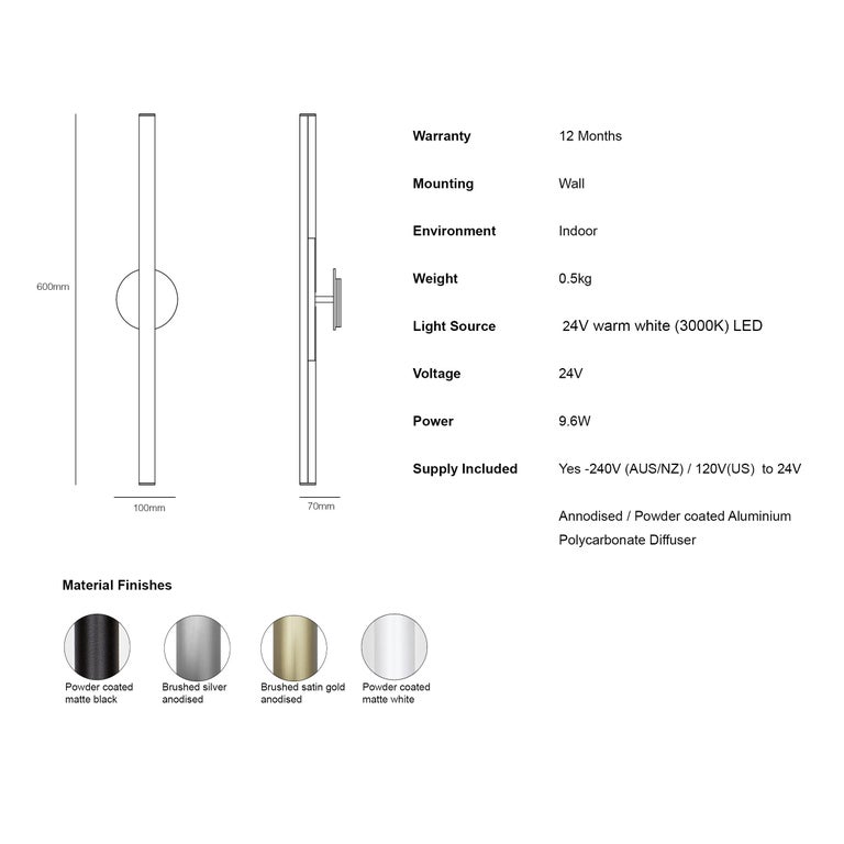 Formation Double Wall Sconce LED Aluminum Light Fixture, Brushed Gold ...