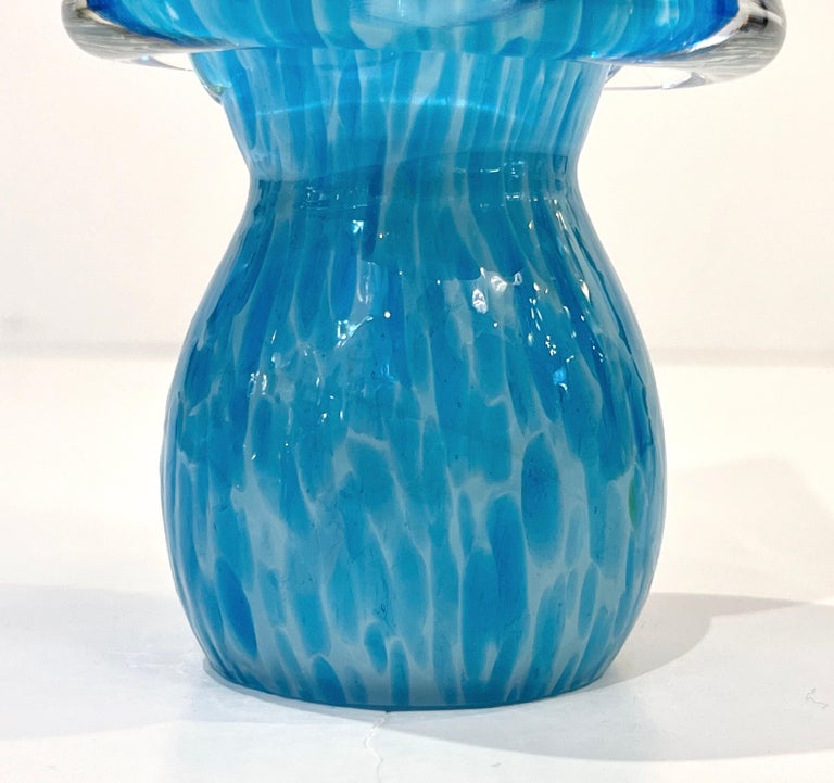 Formia 1980s Italian Vintage Turquoise Blue and White Murano Glass Tree ...