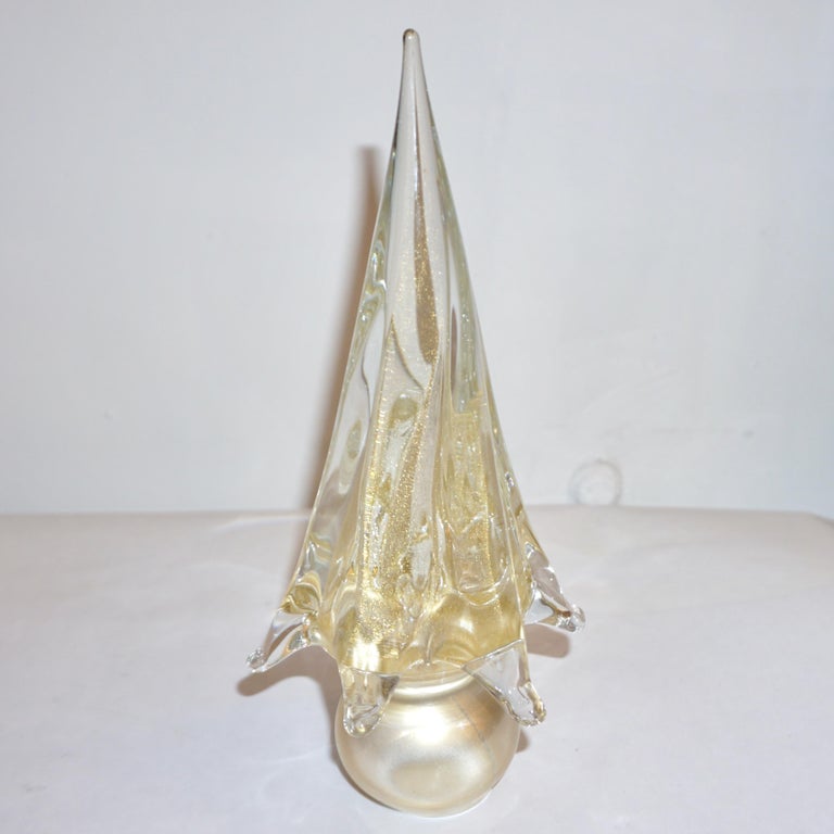 Formia Italian Vintage 24-Karat Gold Dust Murano Glass Christmas Tree ...