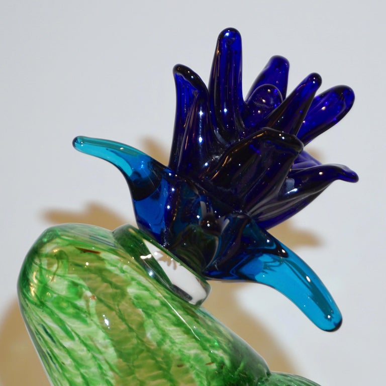Formia Marta Marzotto Vintage Limited Edition Murano Glass Blue Cactus ...