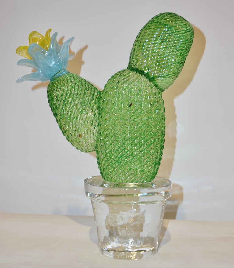 Formia Marta Marzotto Vintage Limited Edition Murano Glass Green Cactus ...