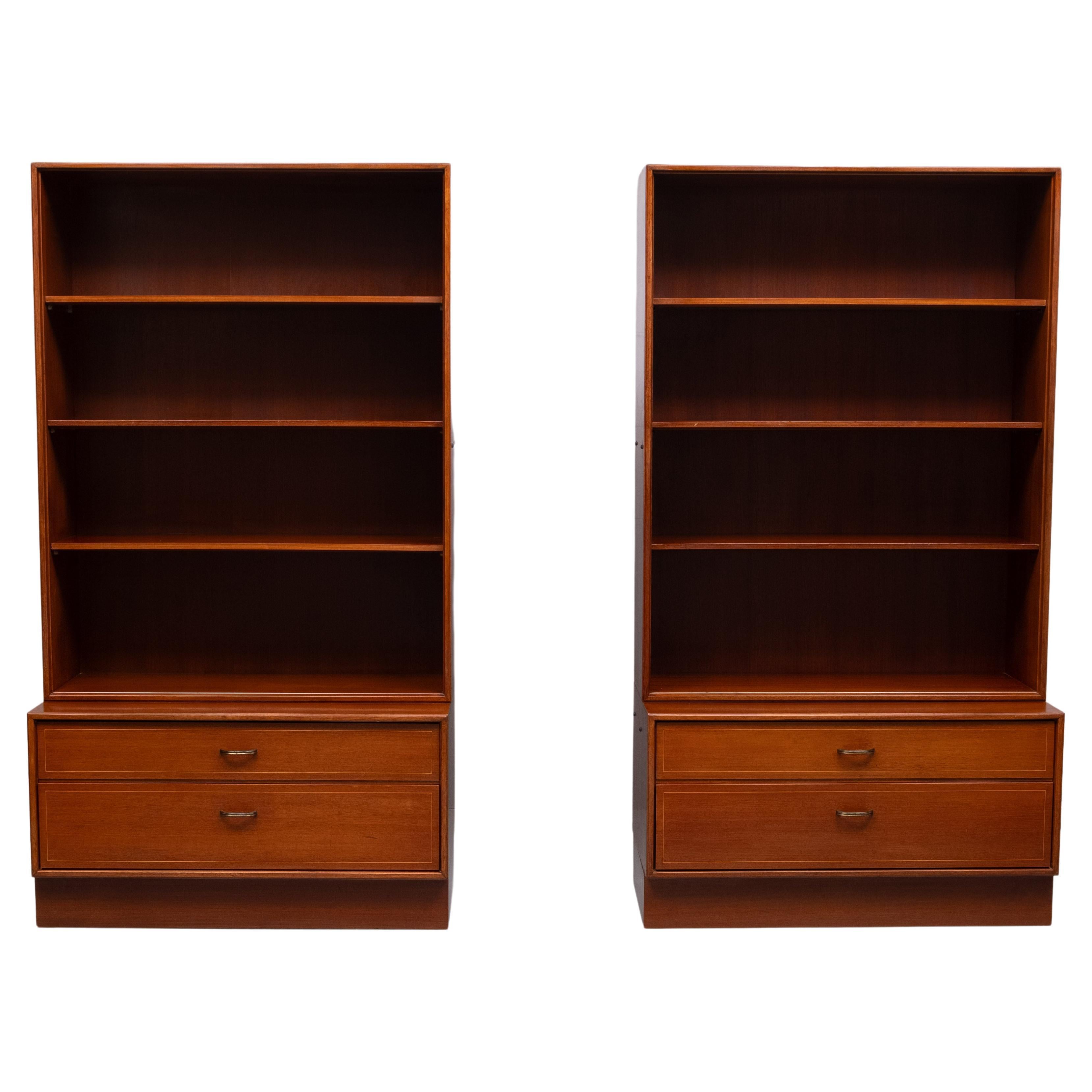 Formule pair Teak Wood bookcases 1960s Holland For Sale at 1stDibs