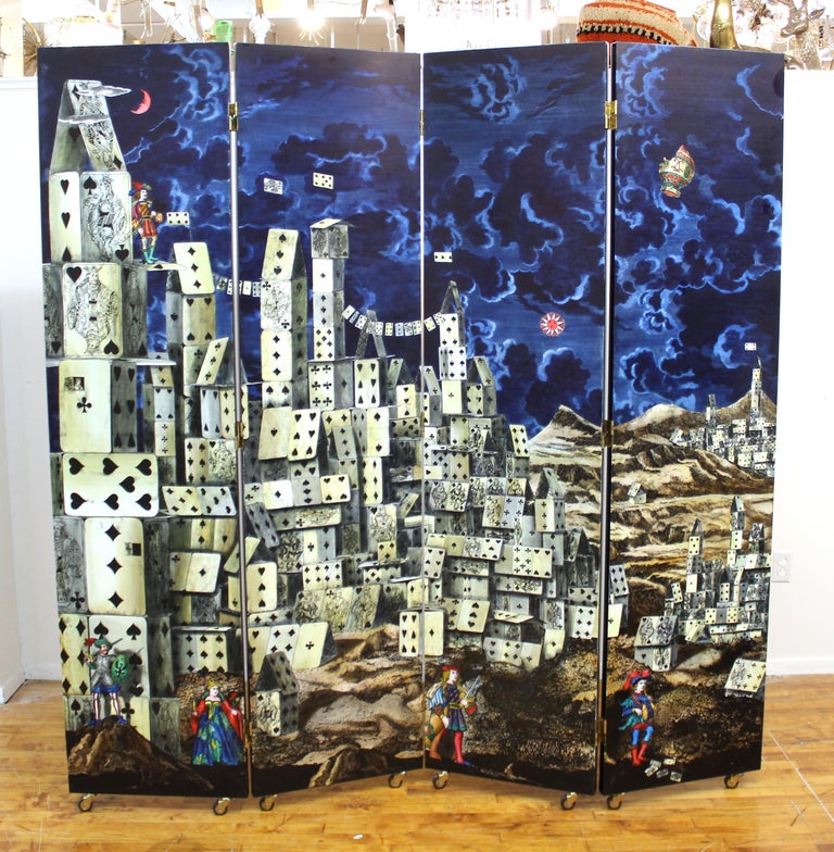 Fornasetti 'Libri' and 'Citta' di Carte' Folding Screen On Casters at ...