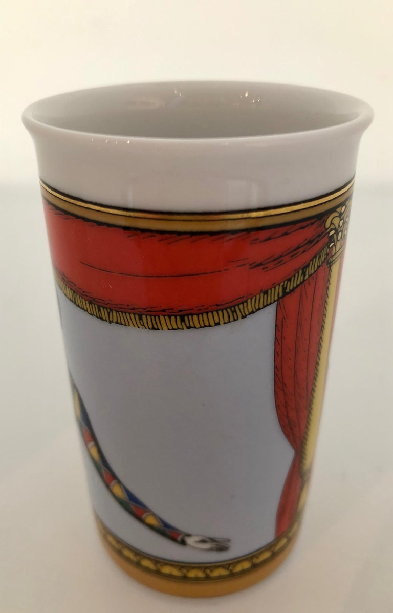 Fornasetti Orange, Blue, Yellow, Gold and Green Court Jester White ...