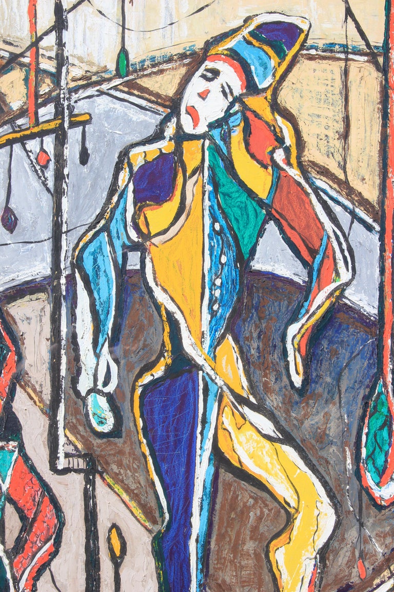 Forrest Bess - Abstract Figurative Primary Color Circus Acrobat Clown ...