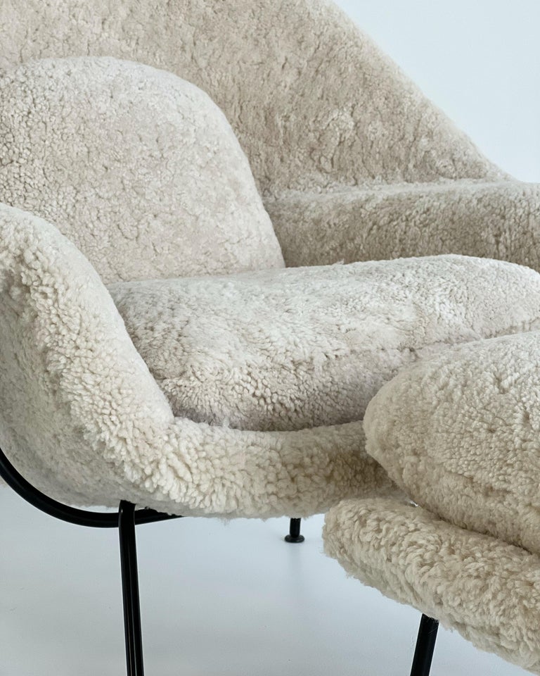 Forsyth Bespoke Eero Saarinen Womb Chair and Ottoman in Shearling For ...