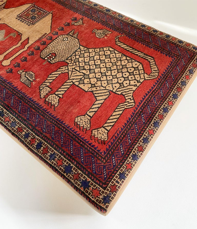 Forsyth One-of-a-kind Ottoman with Vintage Belouch Rug from Afghanistan ...