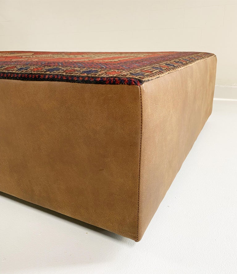 Forsyth One-of-a-kind Ottoman with Vintage Belouch Rug from Afghanistan ...