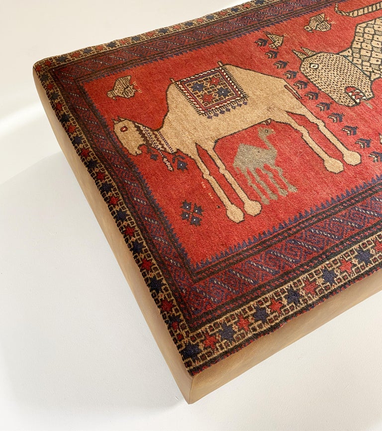 Forsyth One-of-a-kind Ottoman with Vintage Belouch Rug from Afghanistan ...