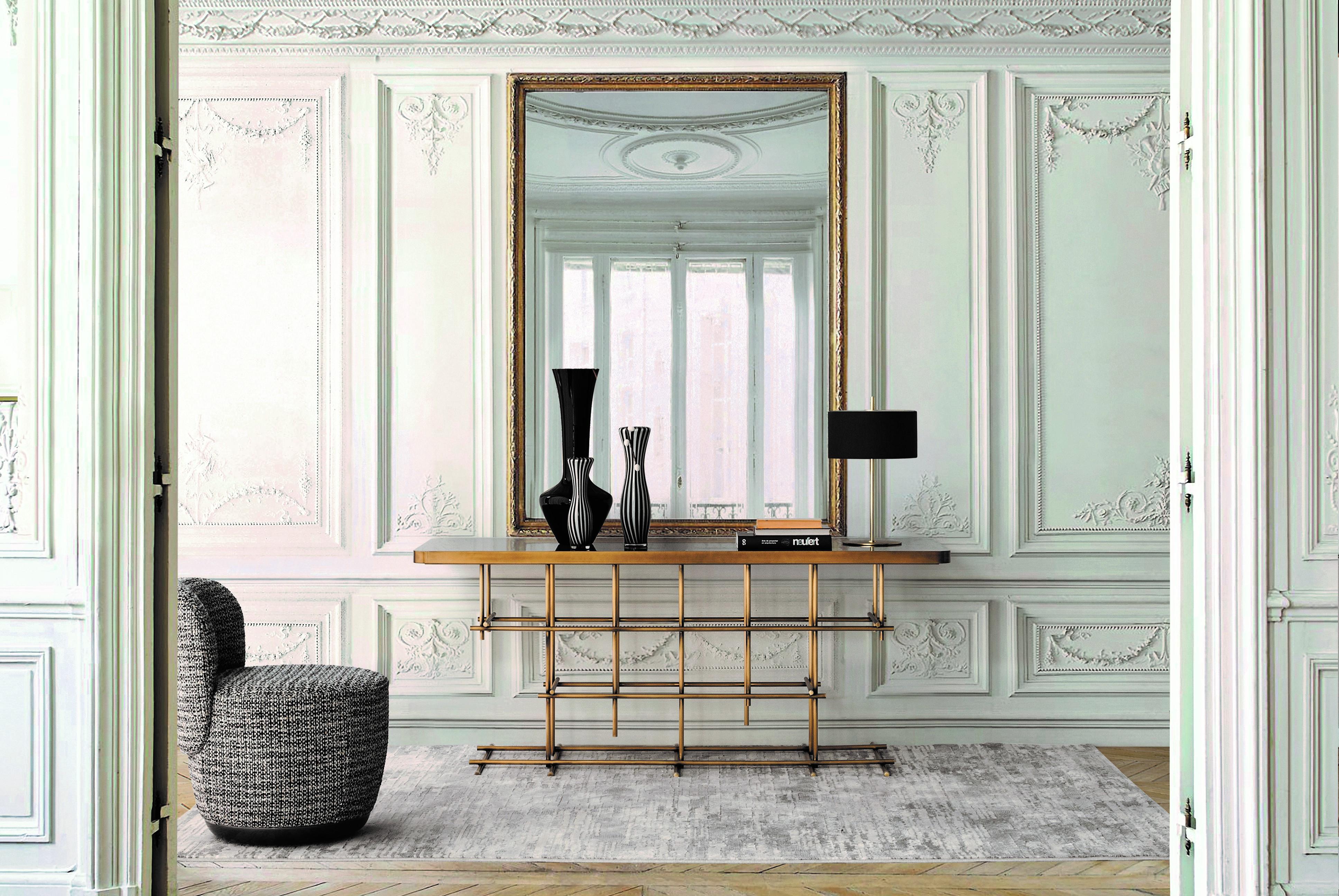 Fortune II, Contemporary Console Table Lacquered in Gold For Sale at ...