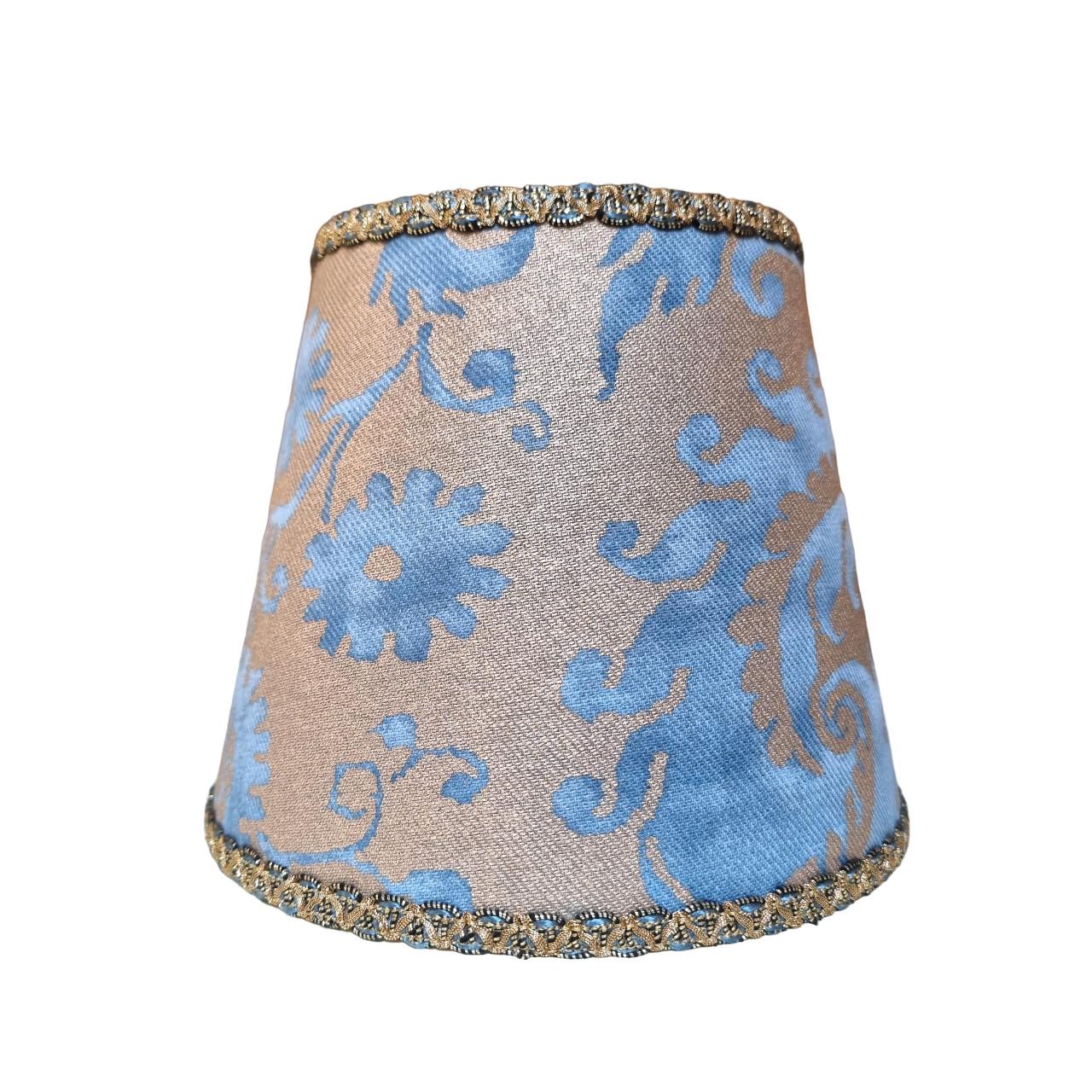 Fortuny Fabric Clip On Chandelier Lampshade Blue and Gold Demedici ...
