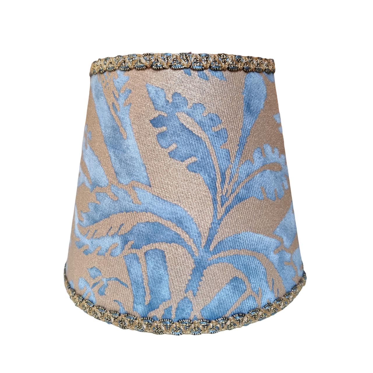 Fortuny Fabric Clip On Chandelier Lampshade Blue and Gold Demedici ...