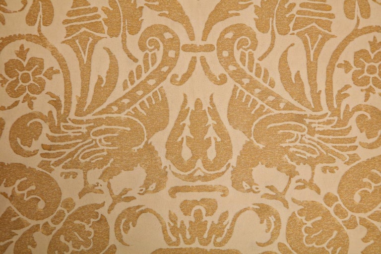 Fortuny Fabric Cushion in the Ucceli Pattern For Sale at 1stDibs