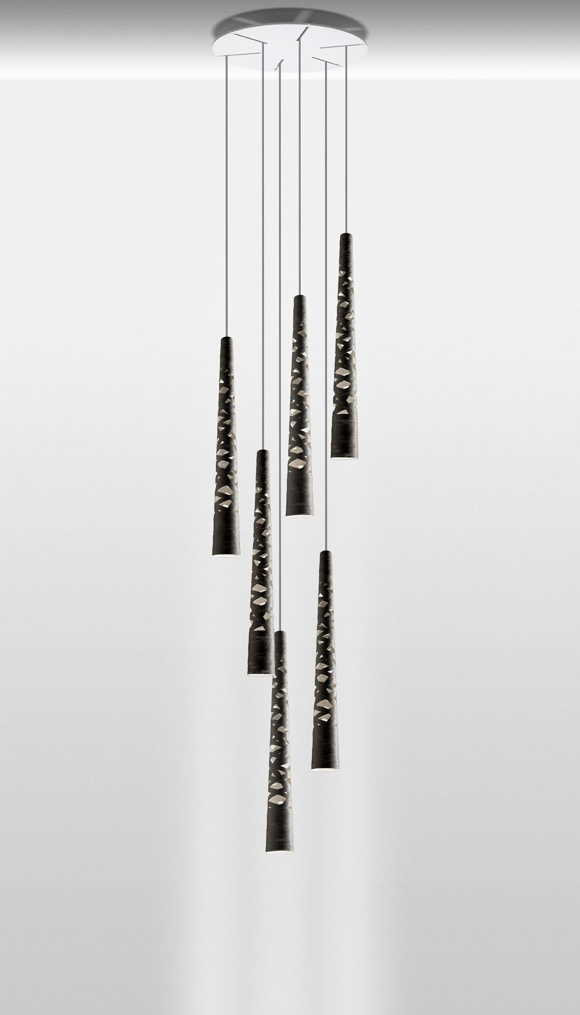 Foscarini Tress Stilo Suspension Lamp in Black by Marc Sadler For Sale ...