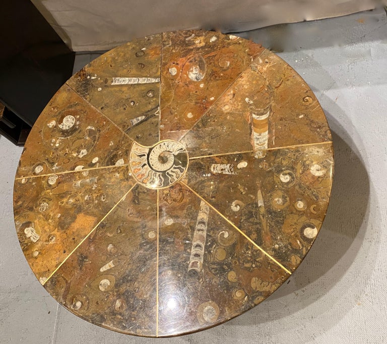 Fossil Ammonite Tony Duquette Inspired Coffee Table For Sale at 1stDibs