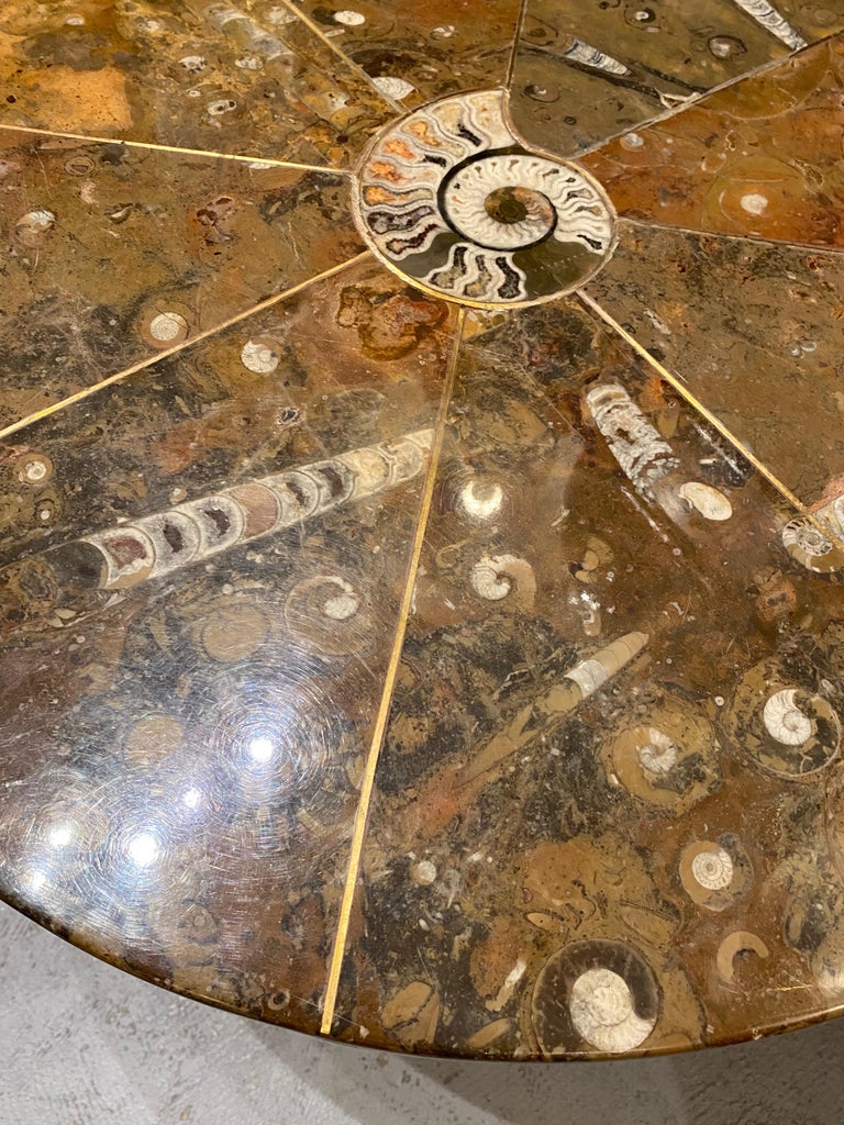 Fossil Ammonite Tony Duquette Inspired Coffee Table For Sale at 1stDibs