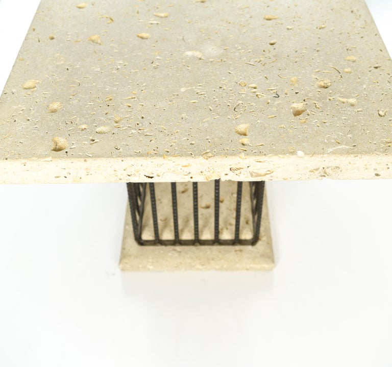 Fossil Embedded Stone and Rebar Table For Sale at 1stDibs