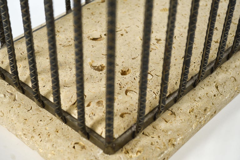 Fossil Embedded Stone and Rebar Table For Sale at 1stDibs