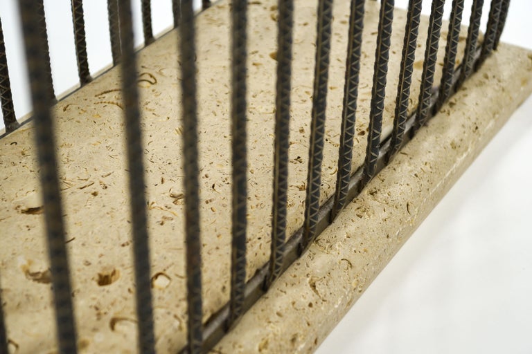 Fossil Embedded Stone and Rebar Table For Sale at 1stDibs