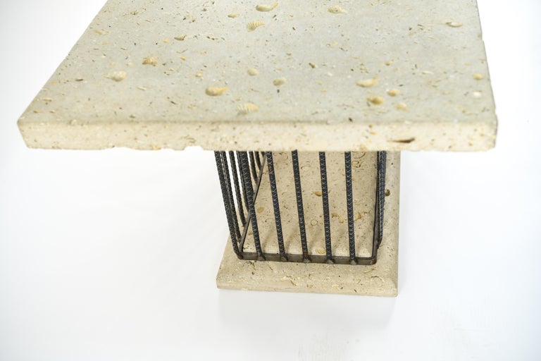 Fossil Embedded Stone and Rebar Table For Sale at 1stDibs
