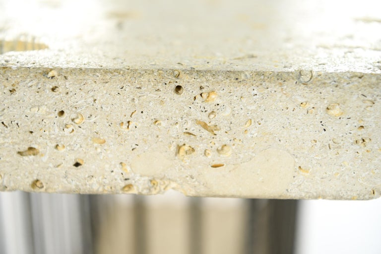 Fossil Embedded Stone and Rebar Table For Sale at 1stDibs