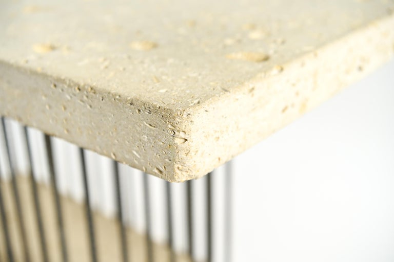 Fossil Embedded Stone and Rebar Table For Sale at 1stDibs