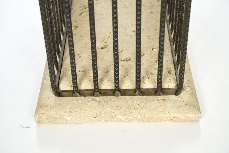 Fossil Embedded Stone and Rebar Table For Sale at 1stDibs