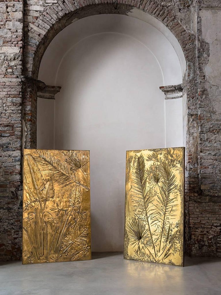 'Fossil I' Monumental Bronze and Brass Screen by Gianluca Pacchioni For ...