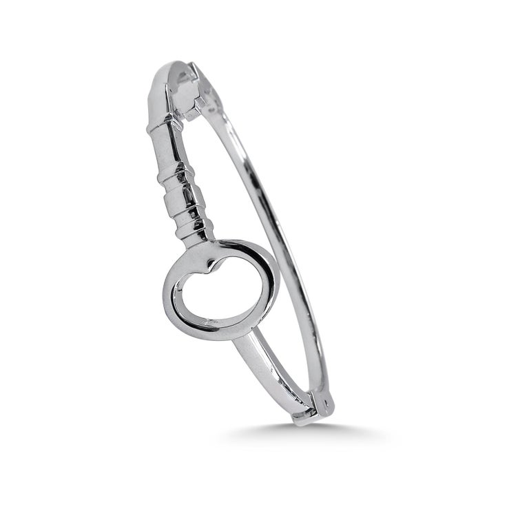 Fossil St. Steel Key Shape Bangle Bracelet For Sale at 1stDibs | fossil ...