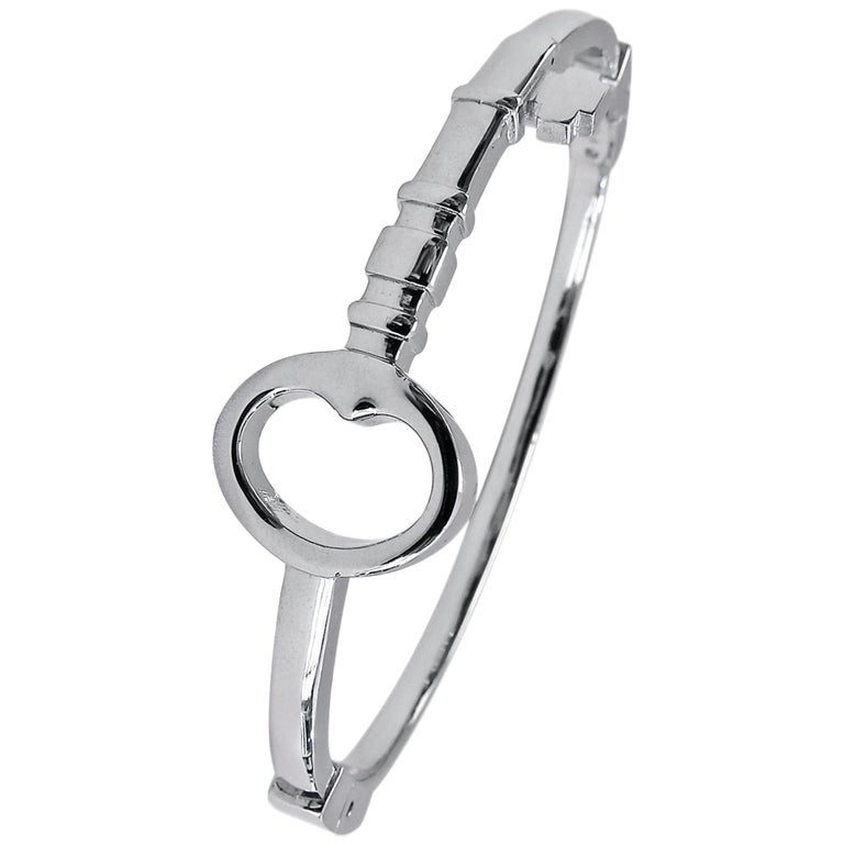 Fossil St. Steel Key Shape Bangle Bracelet For Sale at 1stDibs | fossil ...