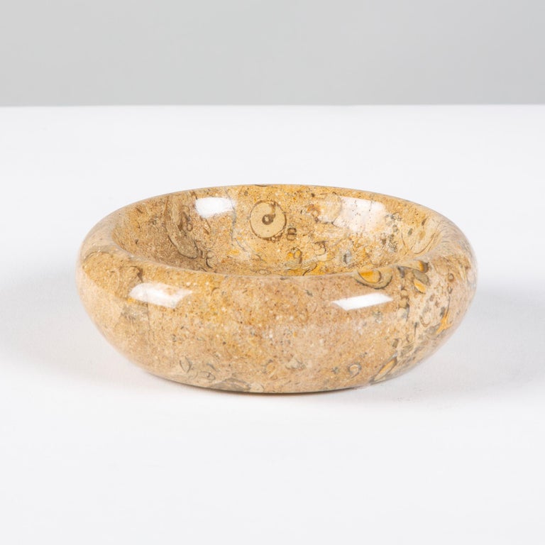 Fossilized Round Stone Dish For Sale at 1stDibs