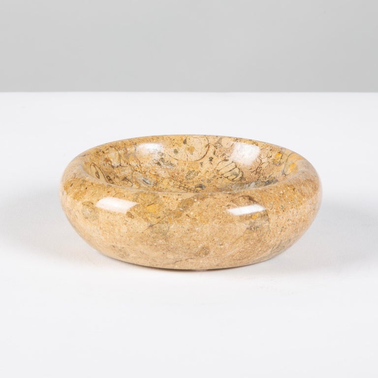 Fossilized Round Stone Dish For Sale at 1stDibs
