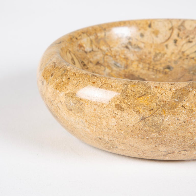 Fossilized Round Stone Dish For Sale at 1stDibs