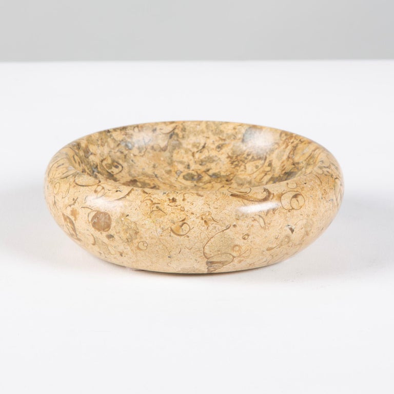 Fossilized Round Stone Dish For Sale at 1stDibs