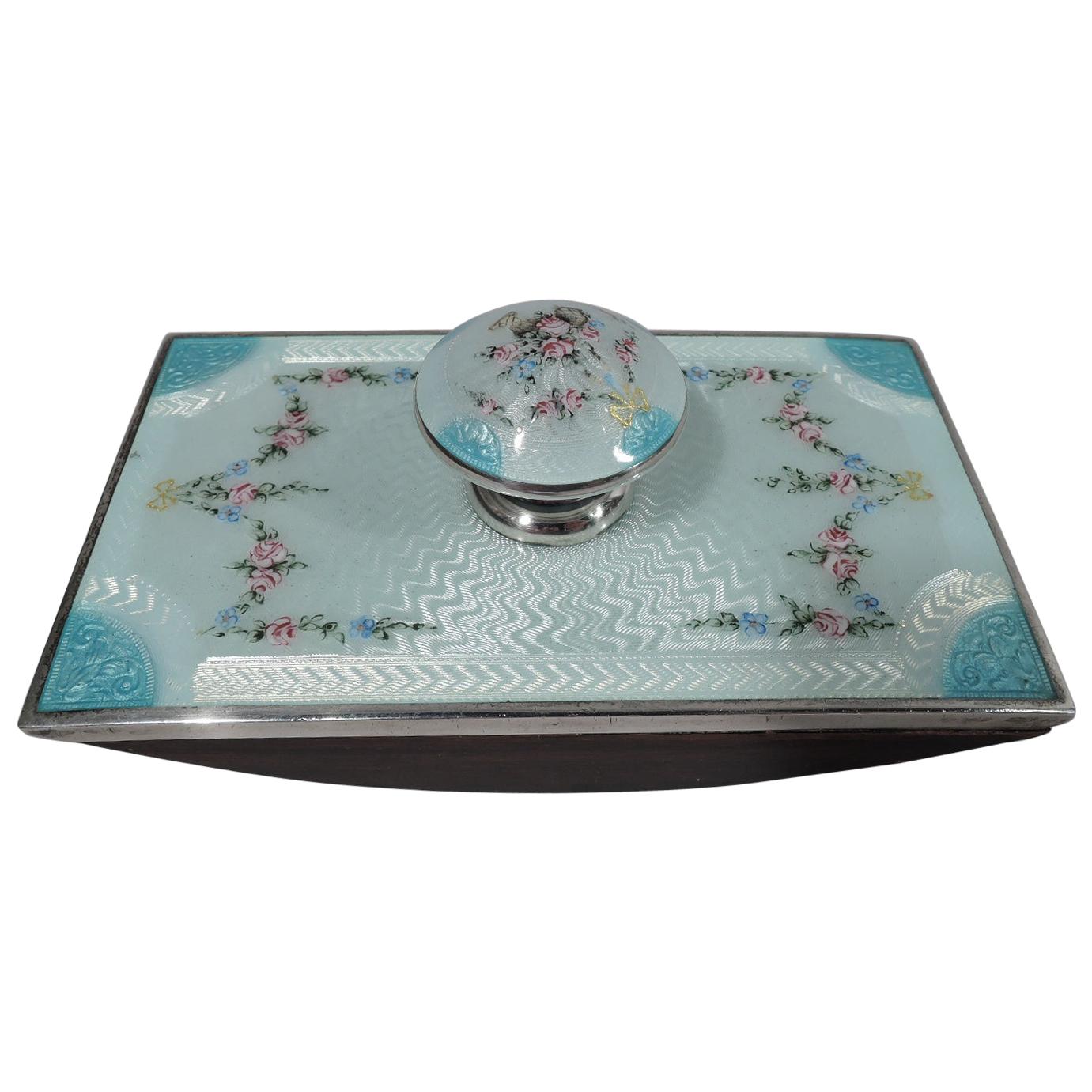 Foster and Bailey Edwardian Regency Sterling Silver and Enamel Ink ...