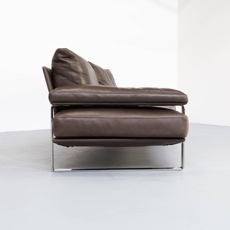Foster and Partners ‘Still Sdc250’ Large Curved Sofa in Brown Leather ...