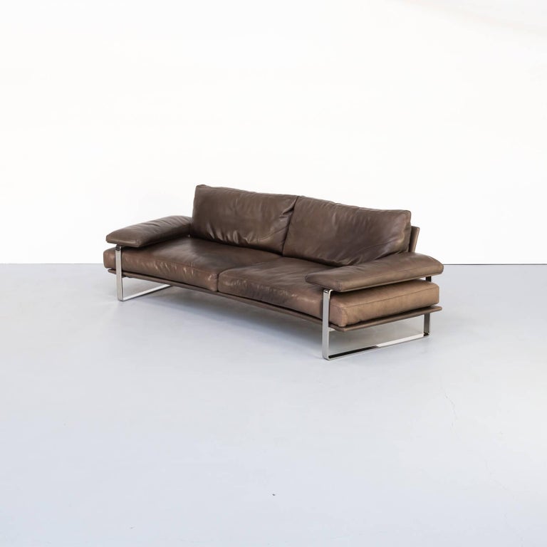 Foster and Partners ‘Still Sdc250’ Large Curved Sofa in Brown Leather ...