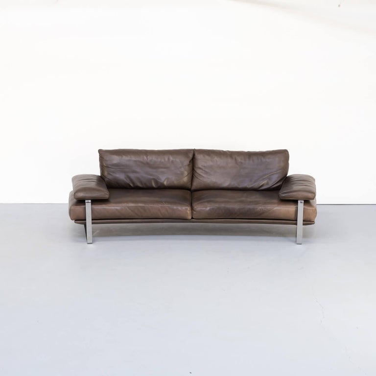 Foster and Partners ‘Still Sdc250’ Large Curved Sofa in Brown Leather ...