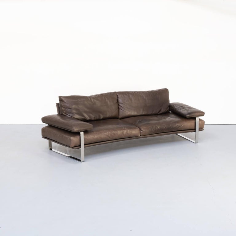 Foster and Partners ‘Still Sdc250’ Large Curved Sofa in Brown Leather ...