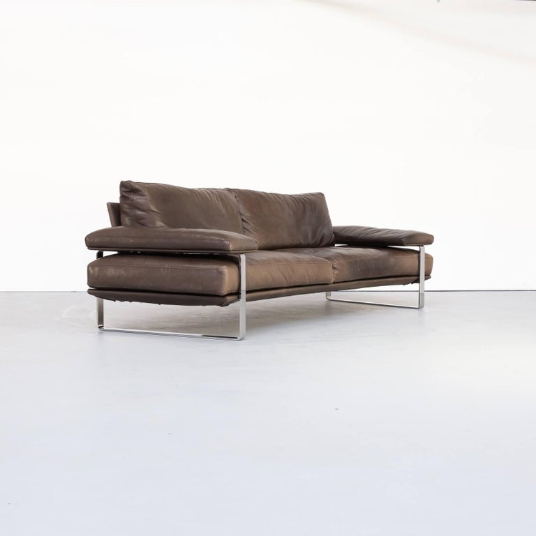 Foster and Partners ‘Still Sdc250’ Large Curved Sofa in Brown Leather ...