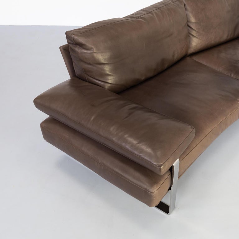 Foster and Partners ‘Still Sdc250’ Large Curved Sofa in Brown Leather ...