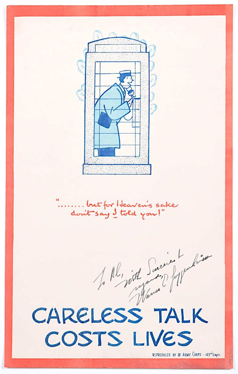 Fougasse (Cyril Kenneth Bird) - Careless Talk Costs Lives 'Fougasse' IV ...